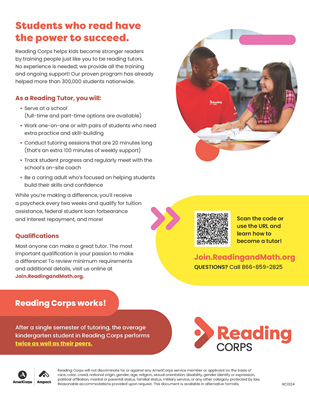 Flyer - Reading Corps